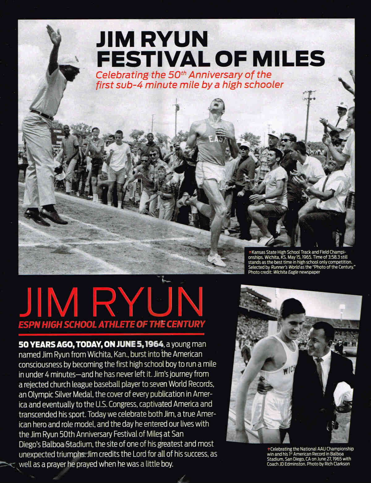 Jim Ryun's 'Festival of Miles', Balboa Stadium, San Diego June 5th 2014